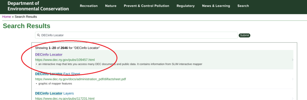 DECinfo Locator Tutorial - The Clean Air Coalition of W.N.Y.