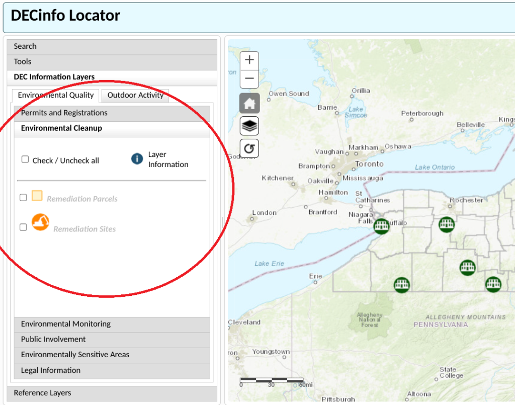 DECinfo Locator Tutorial - The Clean Air Coalition of W.N.Y.